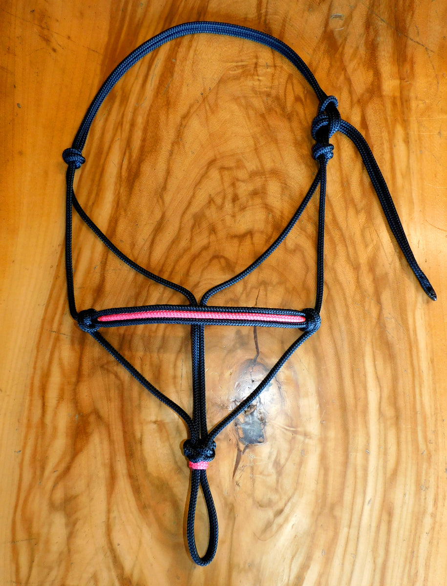 Marine rope inset halter Pink – Earthhorse equipment