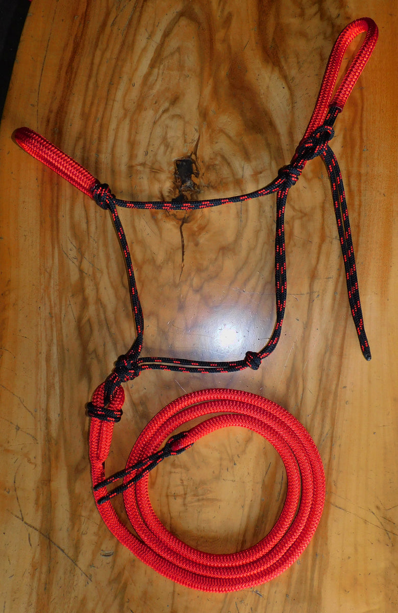 Pre made-Padded halter and lead set black/red – Earthhorse equipment