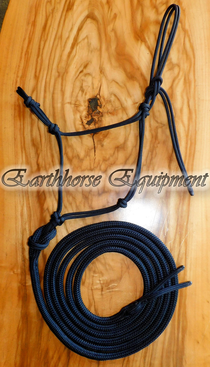 Training halter and 12ft lead set, Black – Earthhorse equipment