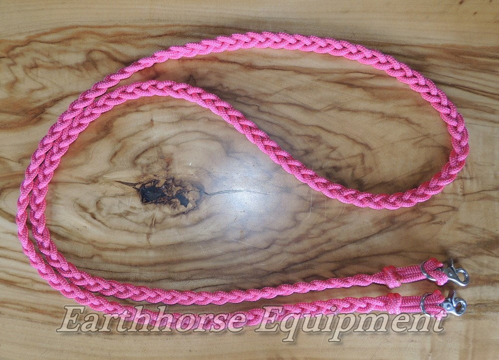 Plaited rope reins, heaps of colour combinations – Earthhorse equipment