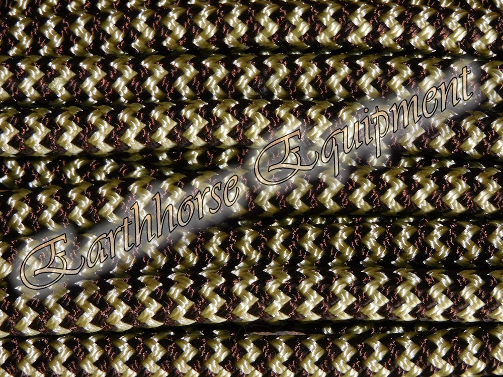 Marine rope reins "Dark brown/beige zig zag", brass or stainless steel ...